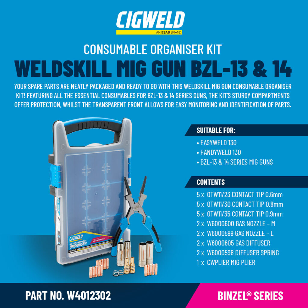 MIG Front End Consumables Kit Tweco #4 - 27 Piece Kit - Cigweld