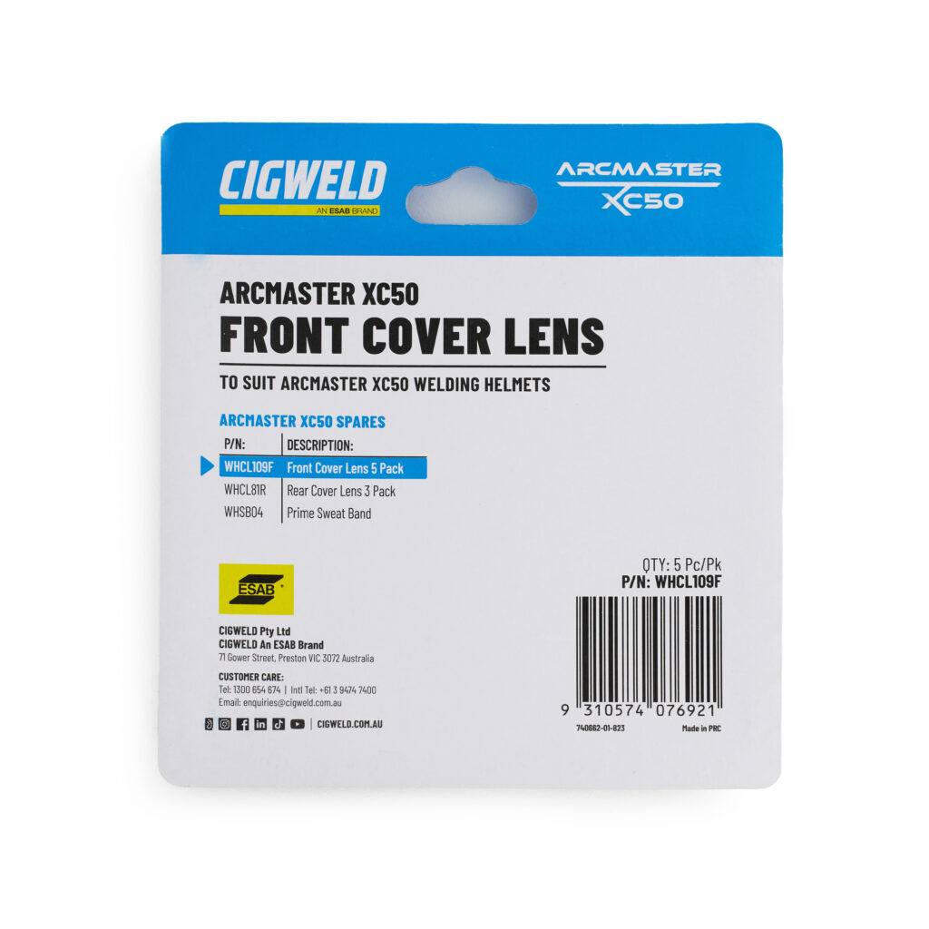 Arcmaster XC50 Front Cover Lens 5Pc/Pk - Cigweld